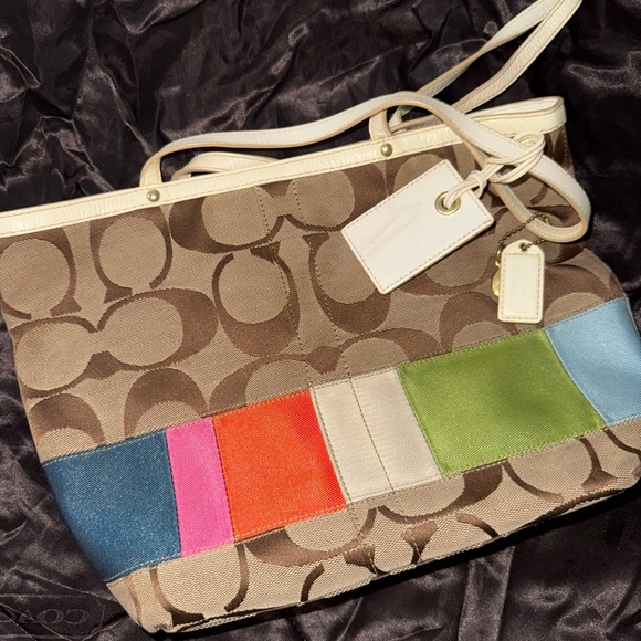Coach | Bags | Coach Multicolor Signature Tote Bag | Poshmark